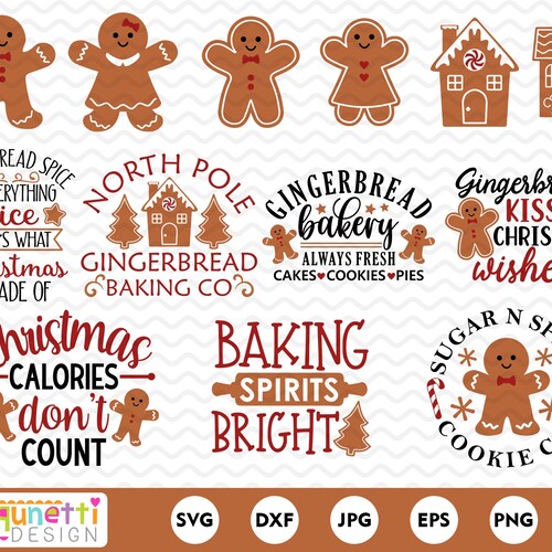 Cute Christmas Gingerbread Man SVG PNG Files Bundle Xmas - Etsy
