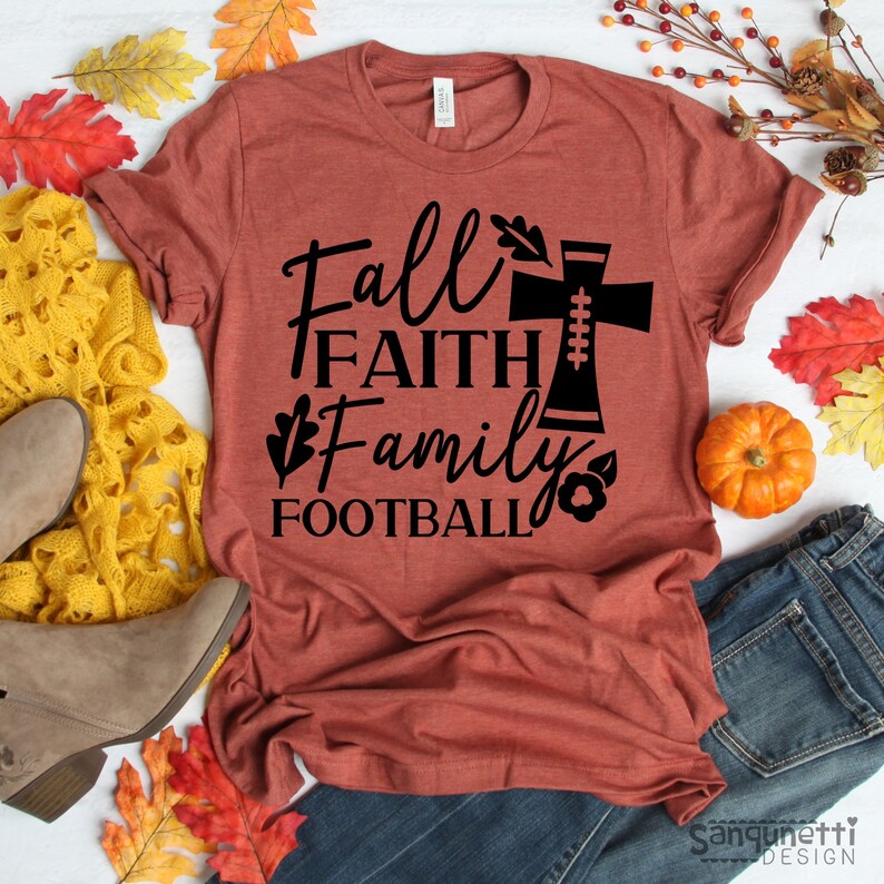 Fall Faith Family Football SVG Autumn Cut File Fall Saying - Etsy