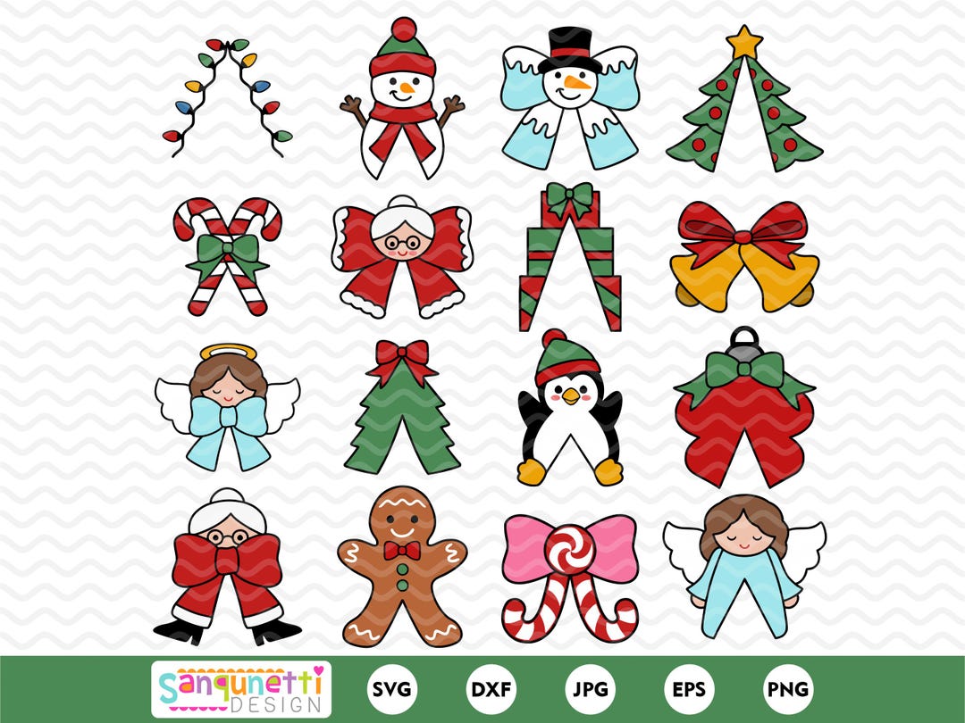 Christmas Side Split Design SVG Bundle: Holiday Bow Clipart (digital ...
