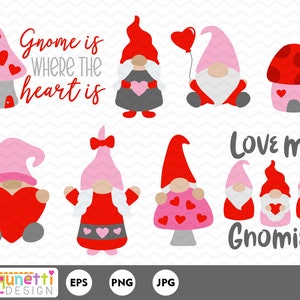 Valentine Gnome Clipart, Gnome Digital Art, Love and Heart Clip Art ...
