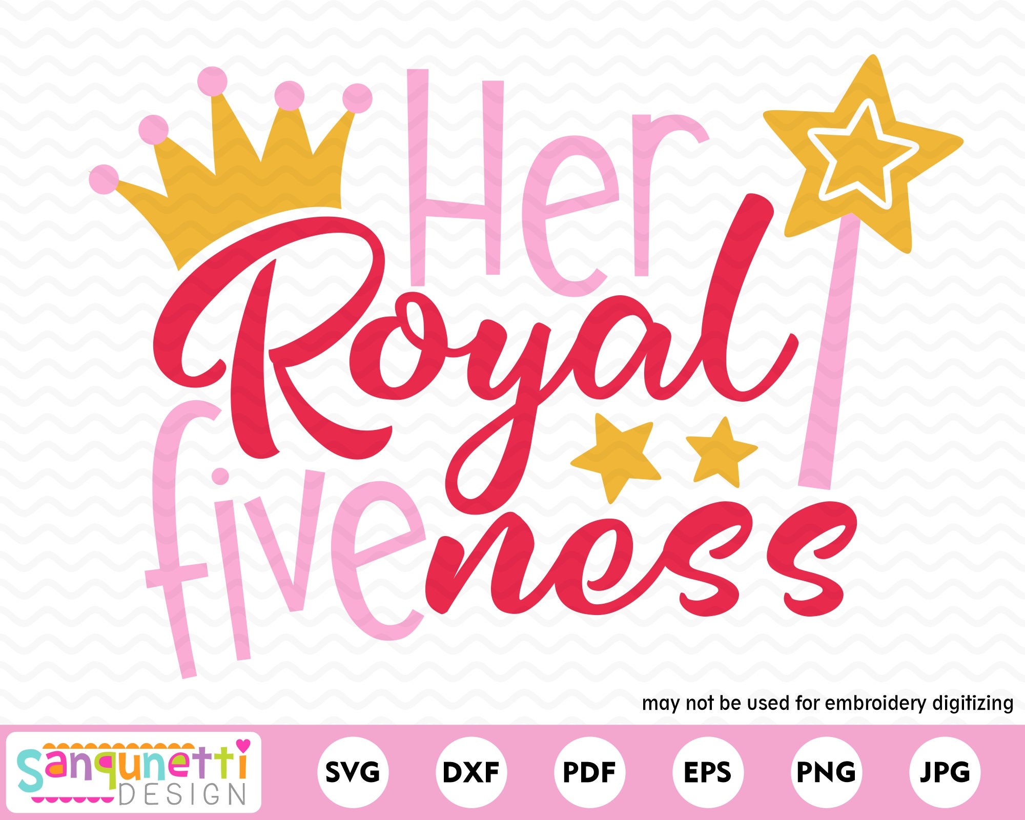 Her Royal Fiveness Birthday SVG Fifth Birthday Girls Cut File - Etsy