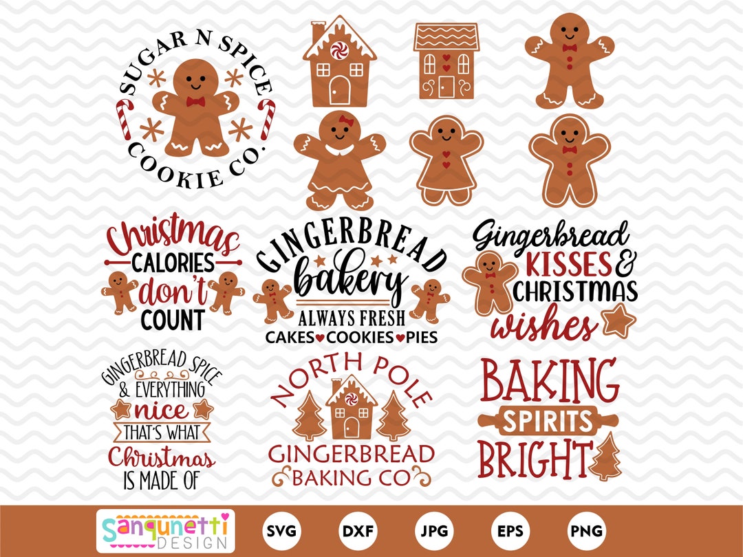 Christmas Gingerbread Bundle, Gingerbread SVG and Clipart - Etsy