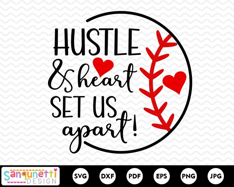 Hustle and Heart Set Us Apart Baseball SVG Softball Svg - Etsy