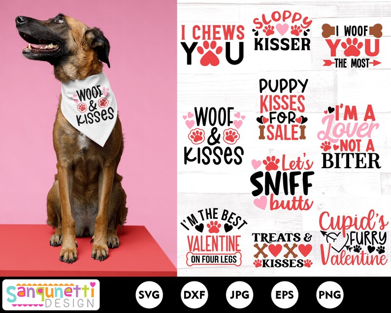 Dog Valentine Bundle Dog Valentine Clipart Pet Valentine - Etsy