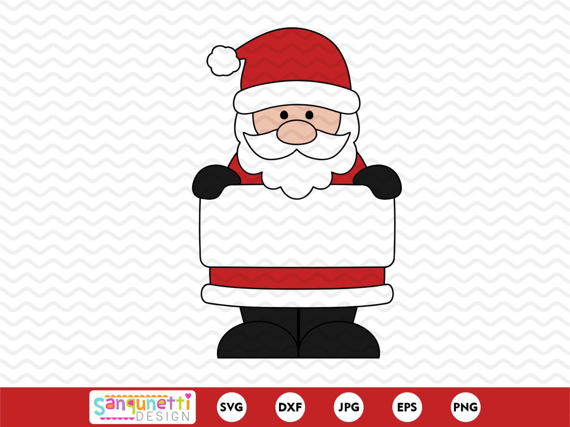Santa Holding Sign Clipart | Christmas (svg, Png, Jpg, Eps, Dxf) - Etsy
