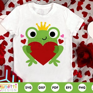 Frog Prince Holding Heart Valentine SVG, Cut File for Silhouette and ...
