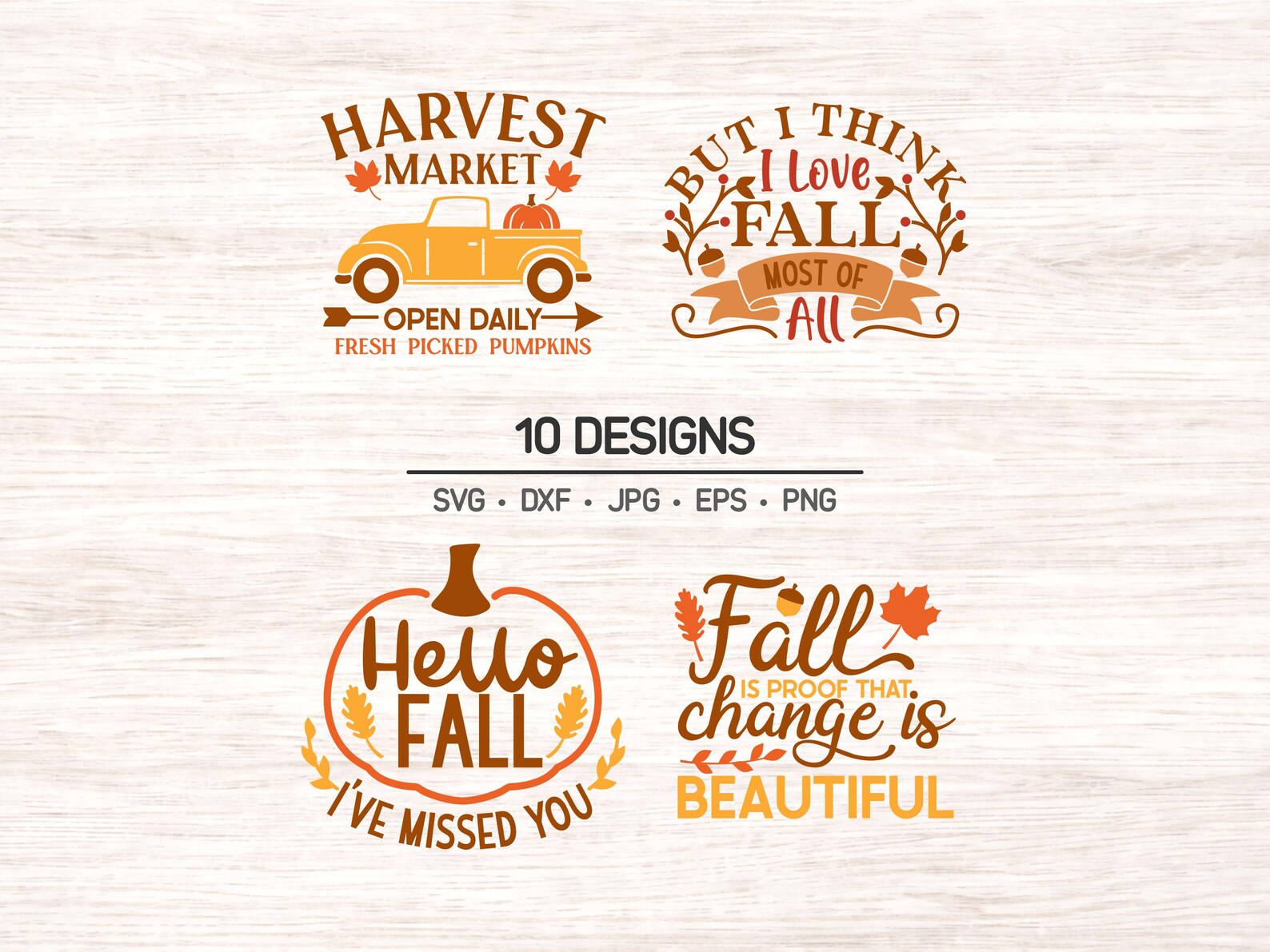 Fall Lettering Clipart Bundle: Autumn Quotes, SVG, PNG, JPG (instant ...