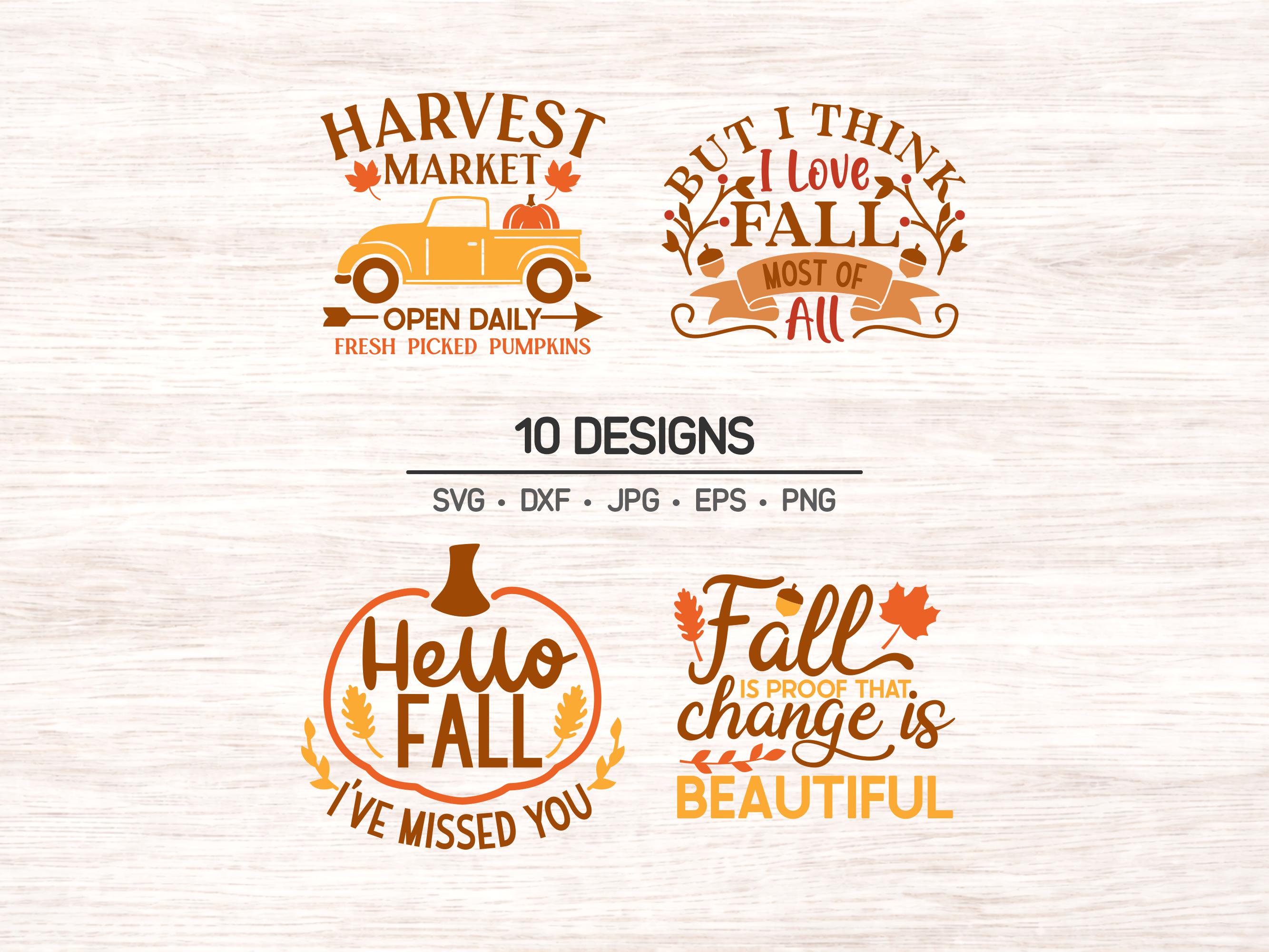 Fall Lettering Clipart Bundle: Autumn Quotes, SVG, PNG, JPG (instant ...