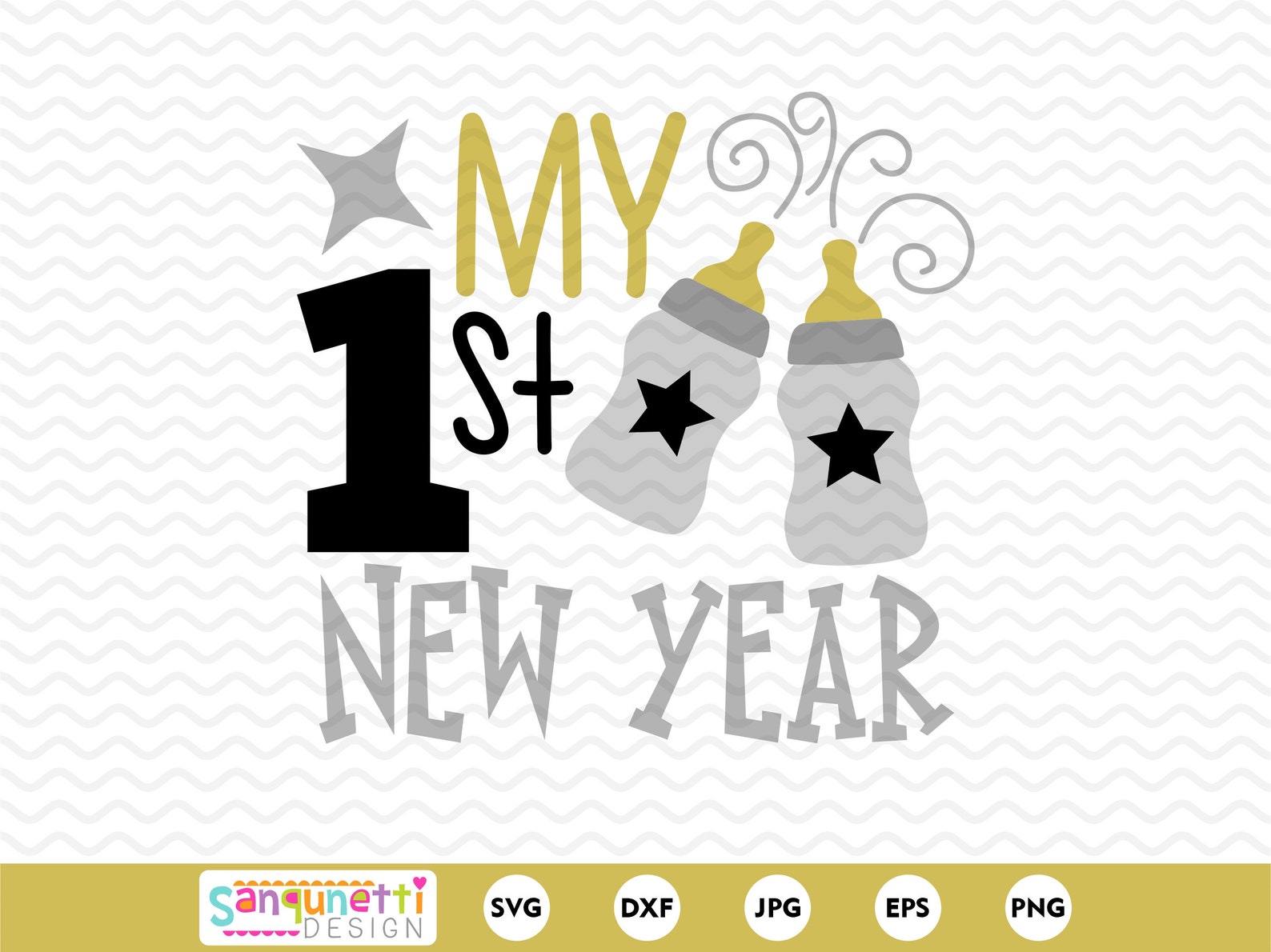 My 1st New Year SVG, Holiday Cut File for Silhouette or Cricut - Etsy