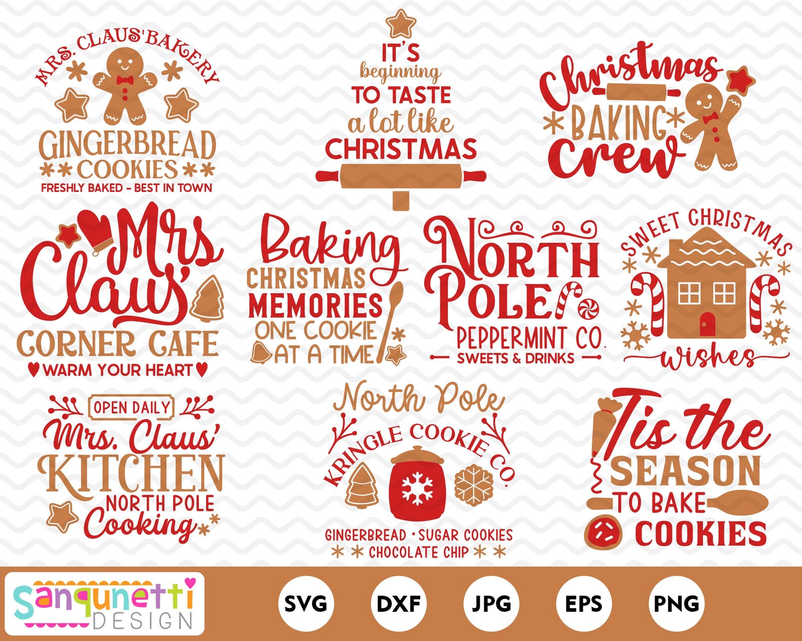 Christmas Baking SVG Bundle Mrs Claus SVG Christmas Baking - Etsy