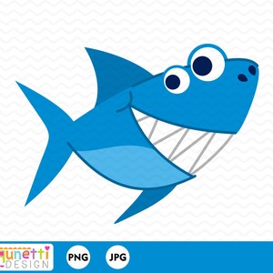 Shark Clipart Summer Ocean Digital Art Instant Download - Etsy