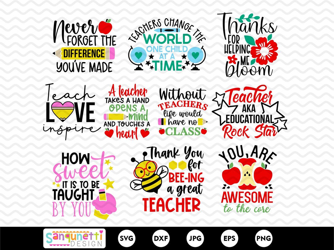 Teacher SVG Bundle | Teacher Appreciation SVG - Etsy