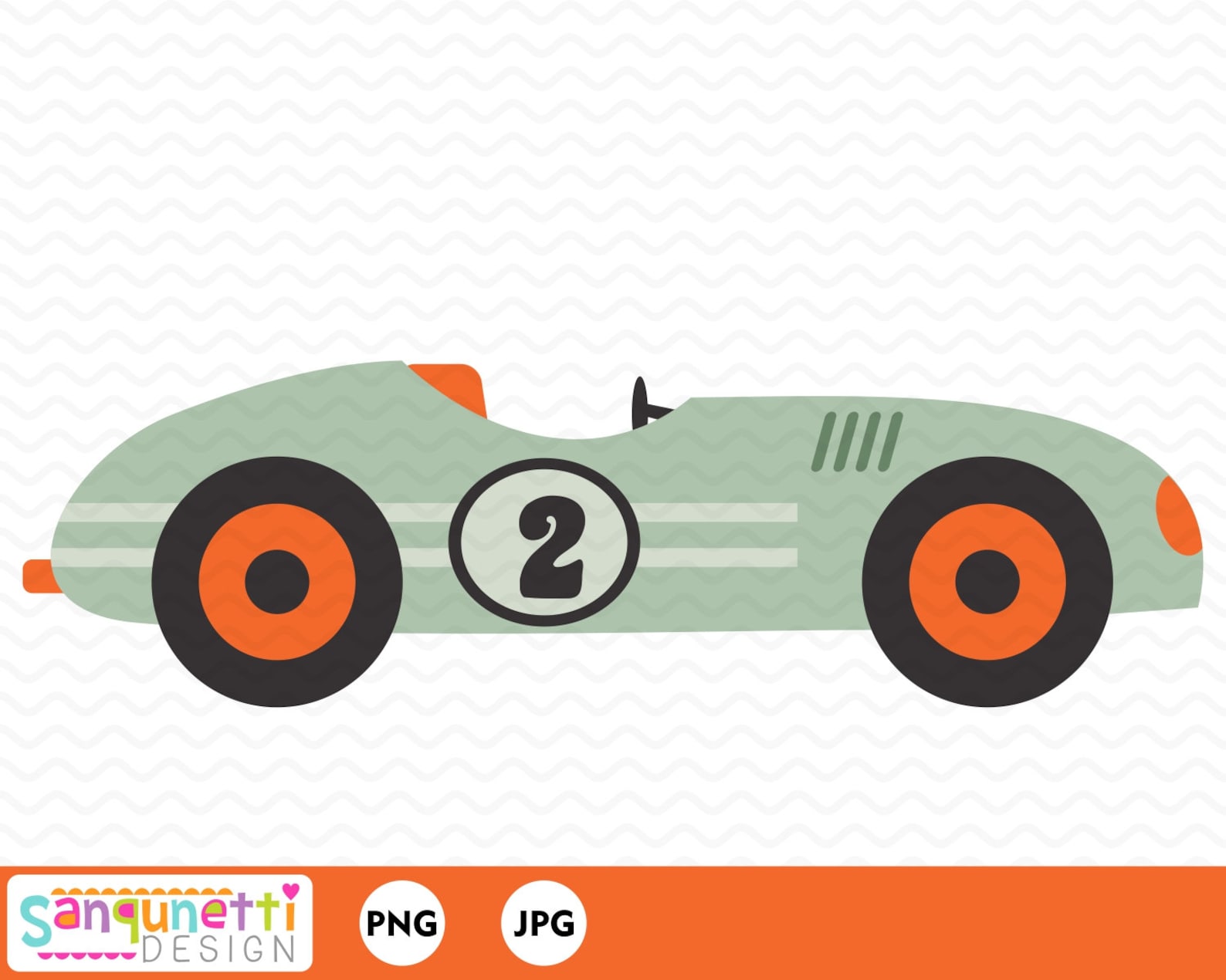 Retro Race Car Clipart Transportation Digital Art Instant - Etsy