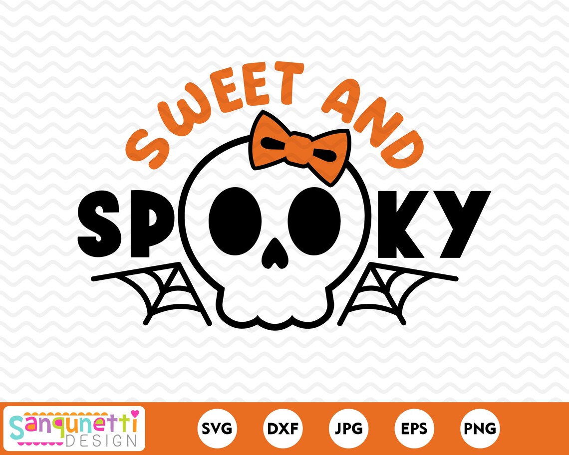 Sweet and Spooky Halloween SVG Girls Halloween SVG Skull - Etsy
