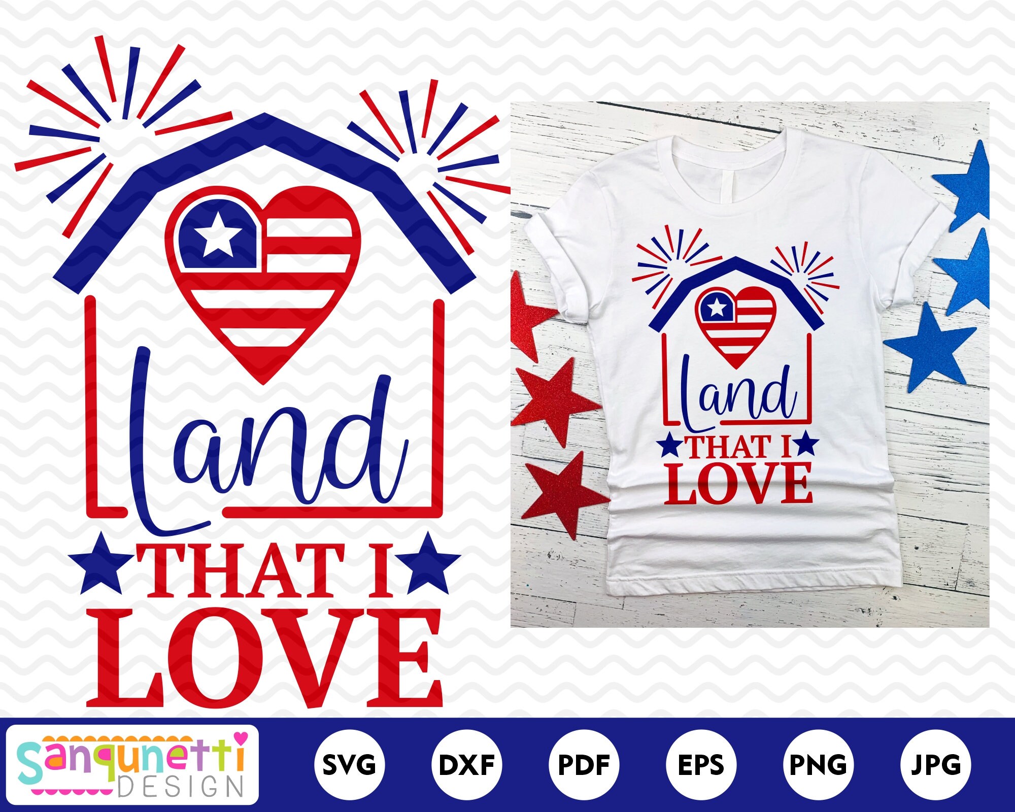 Land that I love SVG Patriotic and 4th of July cut files png | Etsy