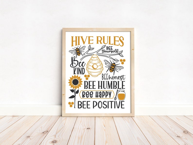Hive Rules SVG | Bees Svg Sign - Etsy