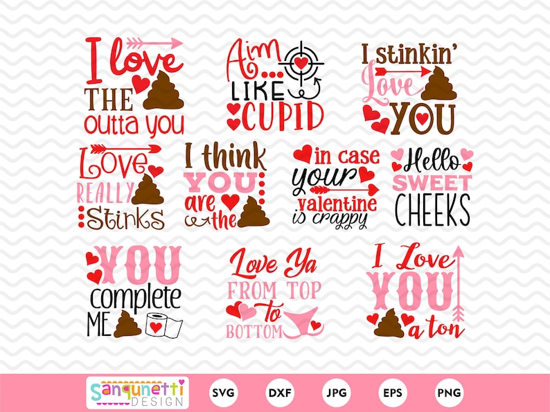 Valentine Toilet Paper Love Lettering SVG & Clipart, Bathroom Poo ...