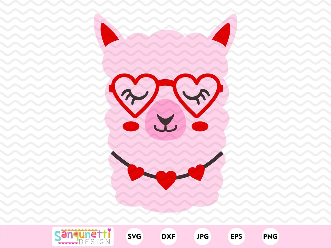 Valentine Llama SVG, Valentine's Day Cut File, Llama Clipart, Png Jpg ...