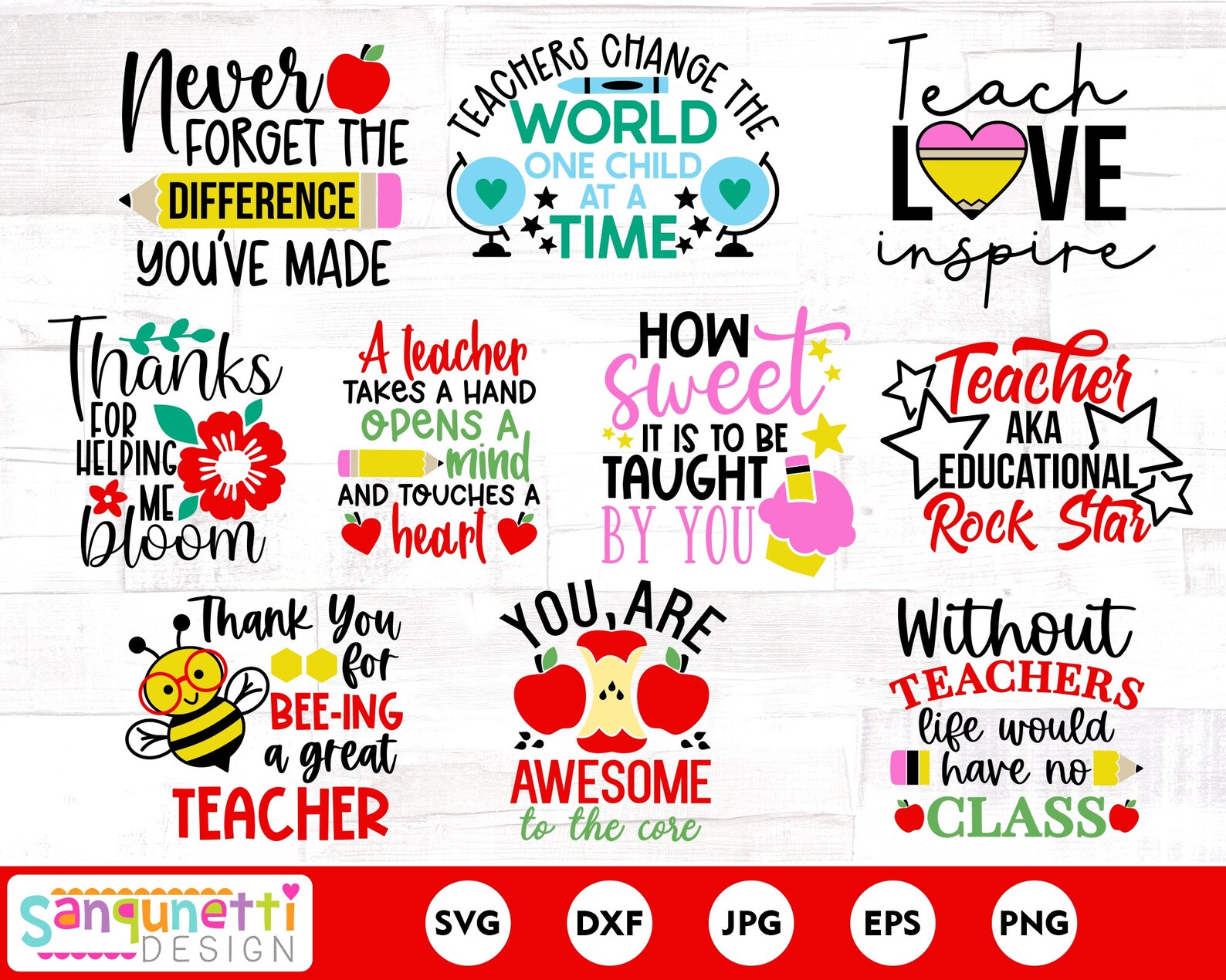 Teacher SVG Bundle Teacher Appreciation SVG - Etsy UK