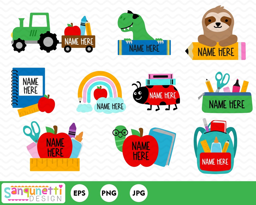 School Labels Back to School Clipart School Clipart to - Etsy