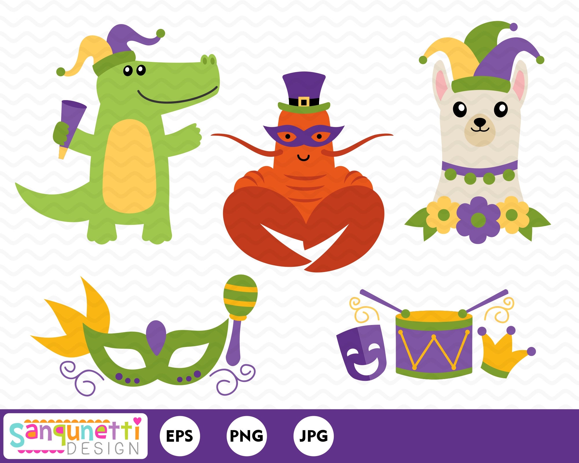 Mardi Gras Clipart Masquerade and Carnival Digital Art - Etsy