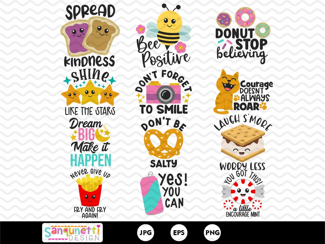 Cute Positivity Clipart, Inspirational Clipart, Pun Clipart, Funny Puns ...