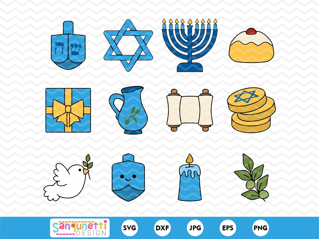 Hanukkah SVG Bundle | Jewish Holiday Clipart PNG - Etsy