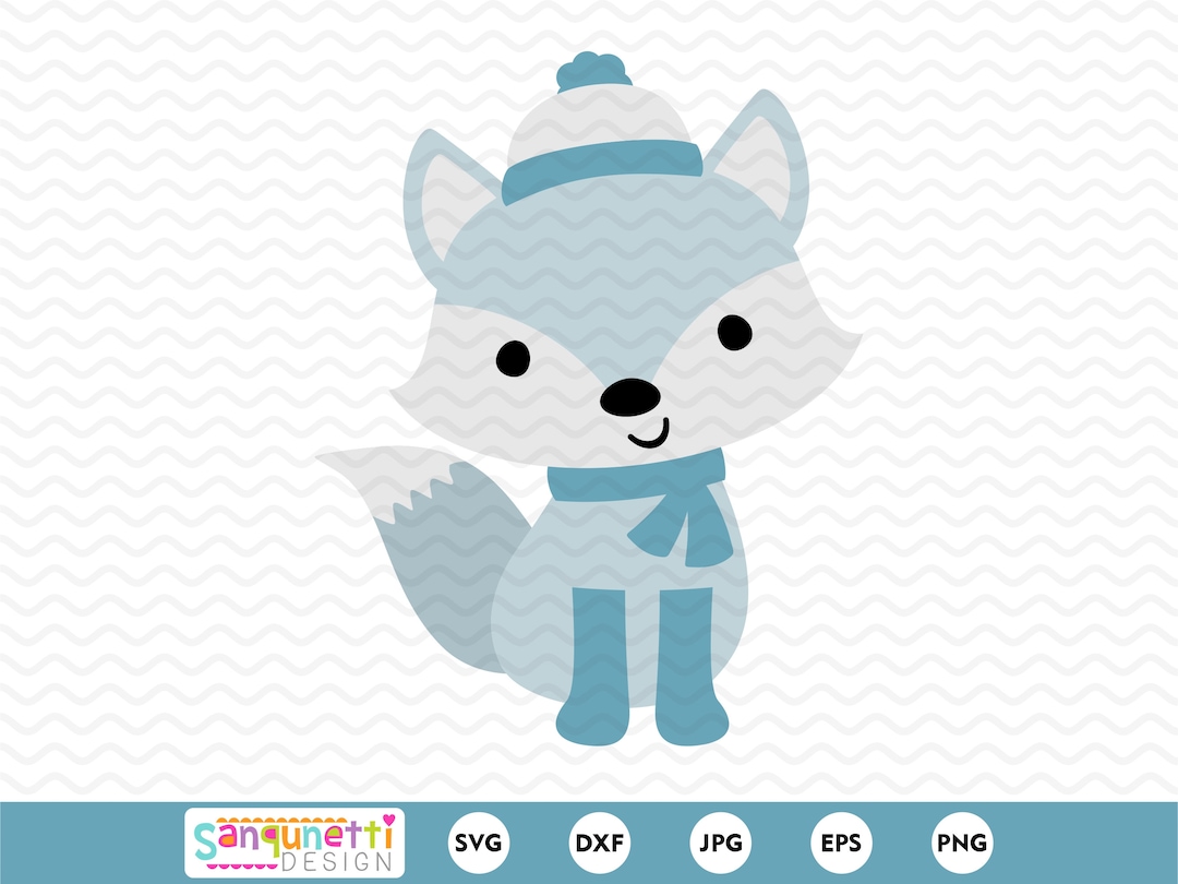 Arctic Fox Svg, Winter Fox Clipart, Fox Digital Art, Instant Download ...
