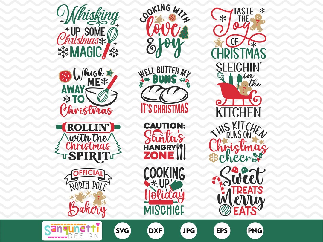 Christmas Kitchen SVG Clipart Bundle: Baking Designs (digital Download ...