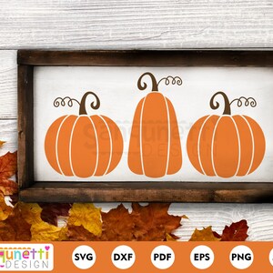 Pumpkin Trio SVG, Fall Pumpkins Cut File, Pumpkin Digital Art, Instant ...
