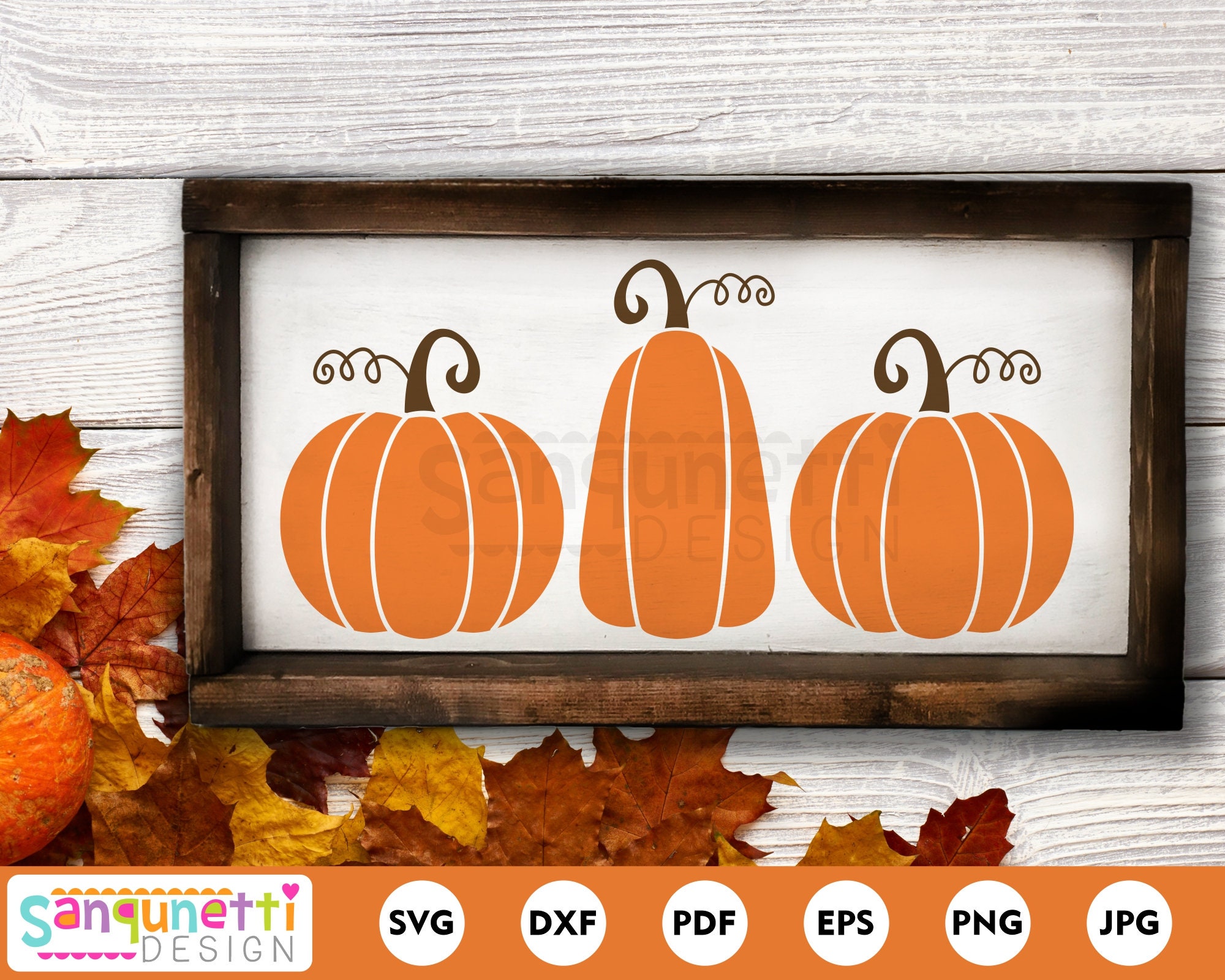 Pumpkin trio SVG fall pumpkins cut file pumpkin digital art | Etsy