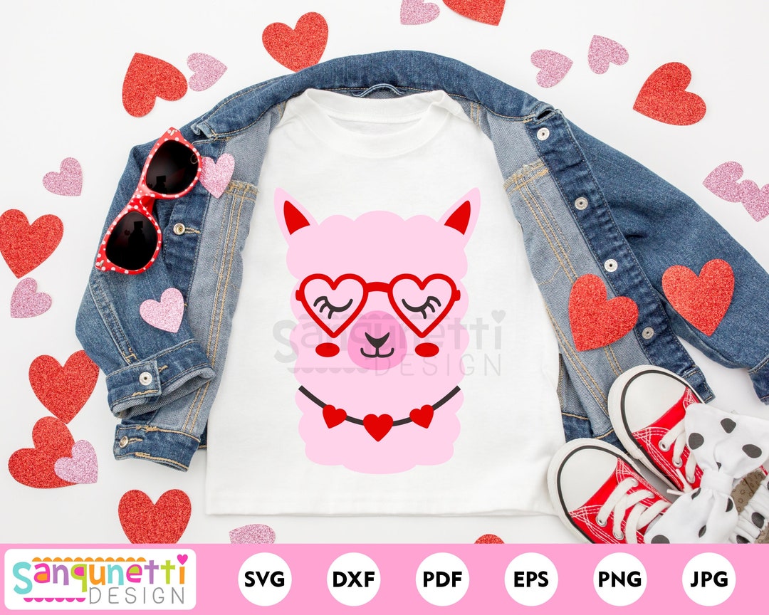 Valentine Llama SVG, Valentine's Day Cut File, Llama Clipart, Png Jpg ...