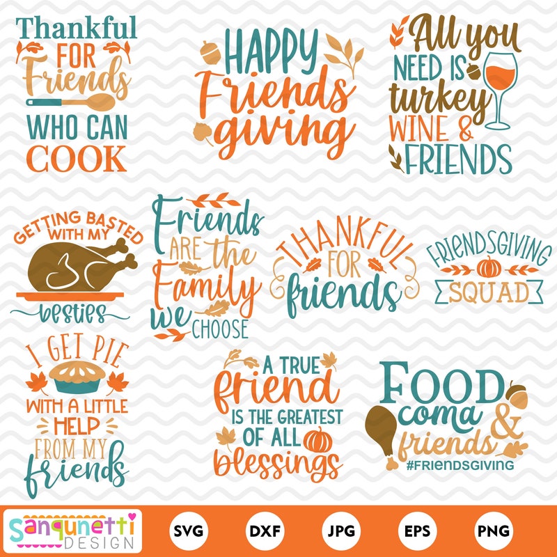 Friendsgiving Clipart - Etsy