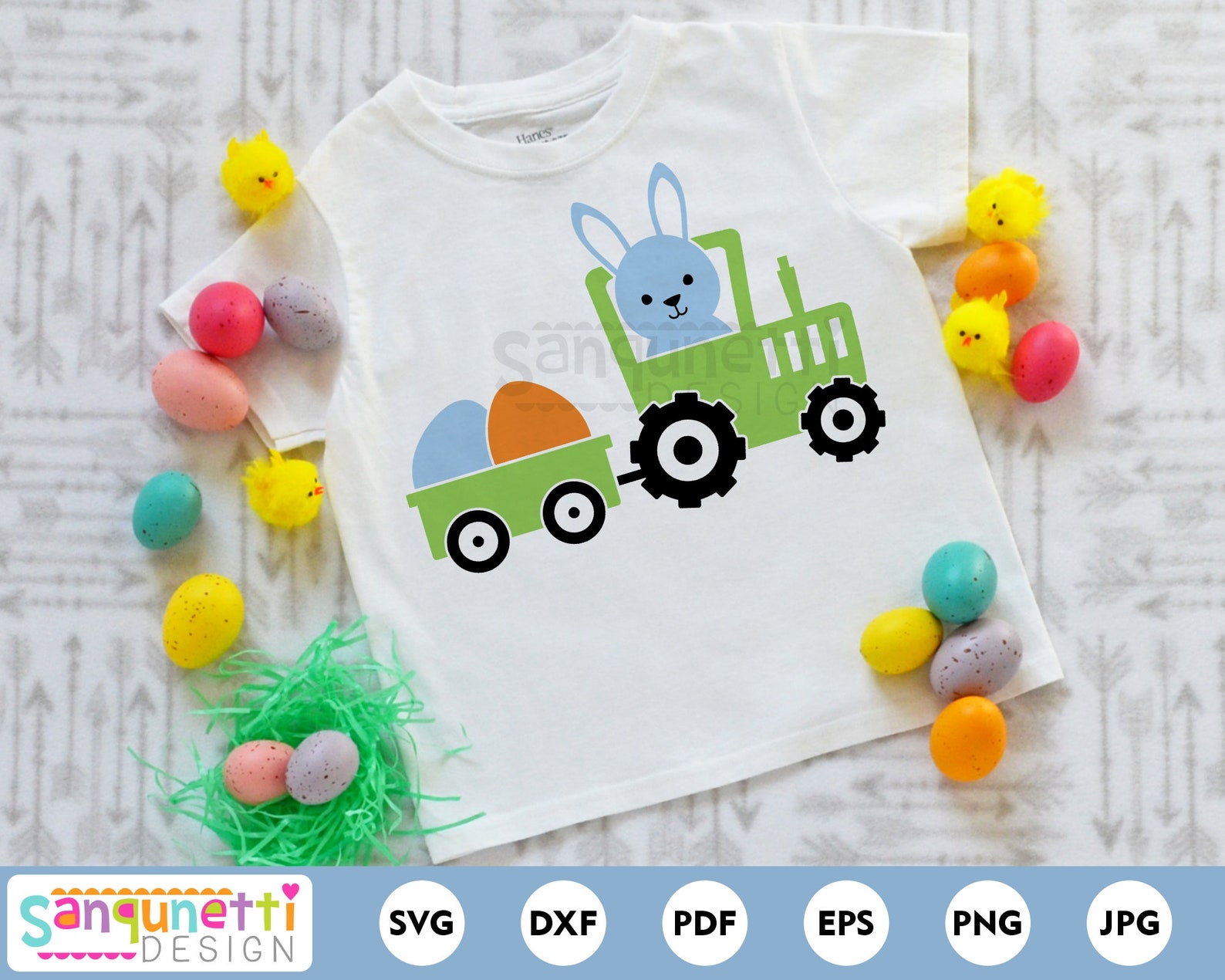 Bunny in Tractor Svg Boys Svg Easter Cut File Png Jpg Dxf | Etsy