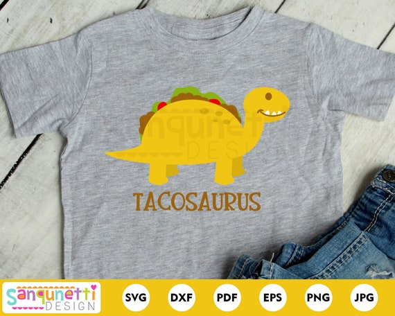 Tacosaurus Taco Dinosaur SVG Dino Cut File for Silhouette and | Etsy