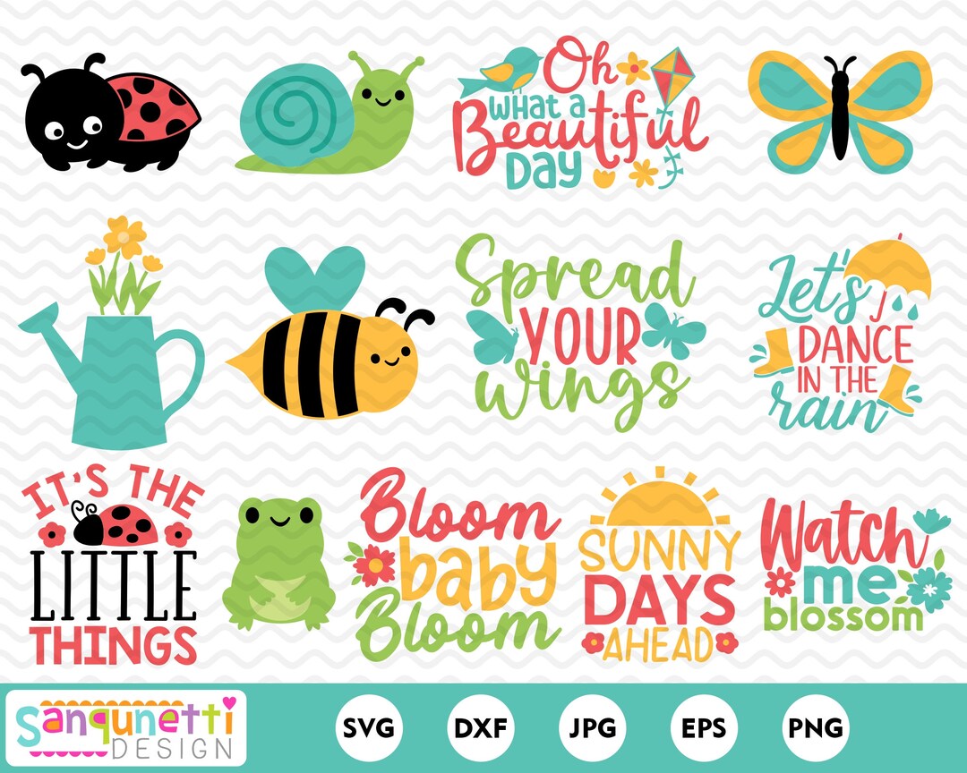 Inspirational Spring SVG Spring Clipart Bundle Spring Quotes - Etsy