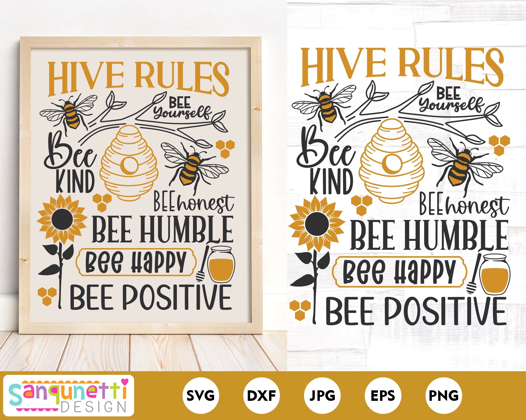 Hive Rules SVG Bees Svg Sign - Etsy Canada