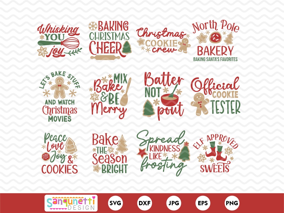 Christmas Baking SVG Bundle | Holiday Cookie Baking Designs - Etsy
