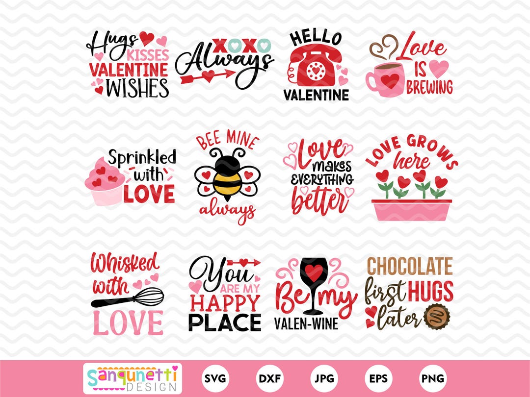 Valentine Lettering SVG Bundle, Valentine Quotes for Decor and Gifts - Etsy