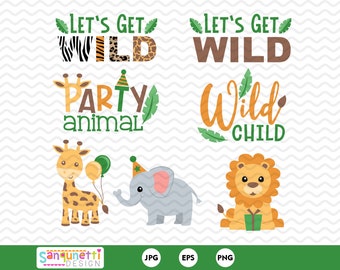 Party Animals Digital Art Set Clipart Commercial Use Clip Art INSTANT ...