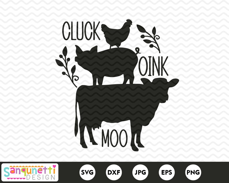 Cluck Oink Moo SVG Farmhouse Rustic SVG for Home and Kitchen - Etsy