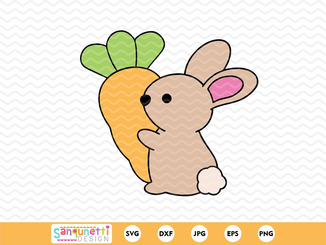 Bunny With Carrot Clipart – Easter SVG PNG Design (digital Download) - Etsy