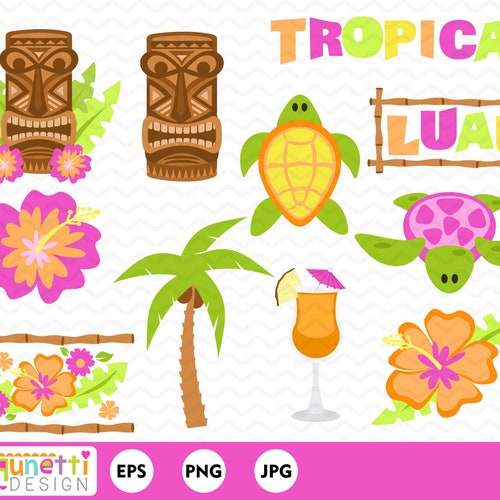 Hawaii Luau Birthday Invitation Tropical Beach Theme Party | Etsy