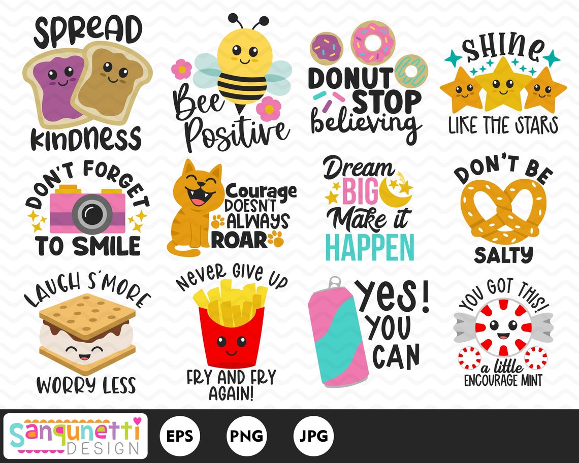 Cute Positivity Clipart Inspirational Clipart Pun Clipart - Etsy