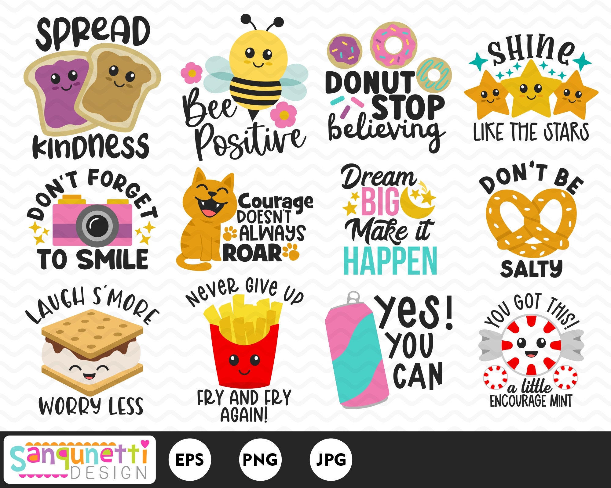 Cute Positivity Clipart Inspirational Clipart Pun Clipart - Etsy UK