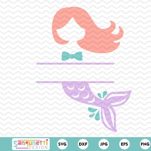 Mermaid Name Frame SVG, Mermaid Split Design SVG and PNG - Etsy