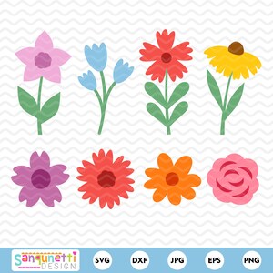 Simple Flowers SVG Bundle | Spring Floral PNG | Wildflower SVG ...