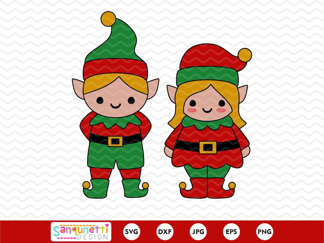 Adorable Elf Girl and Boy SVG Design, Christmas Elves Svg - Etsy