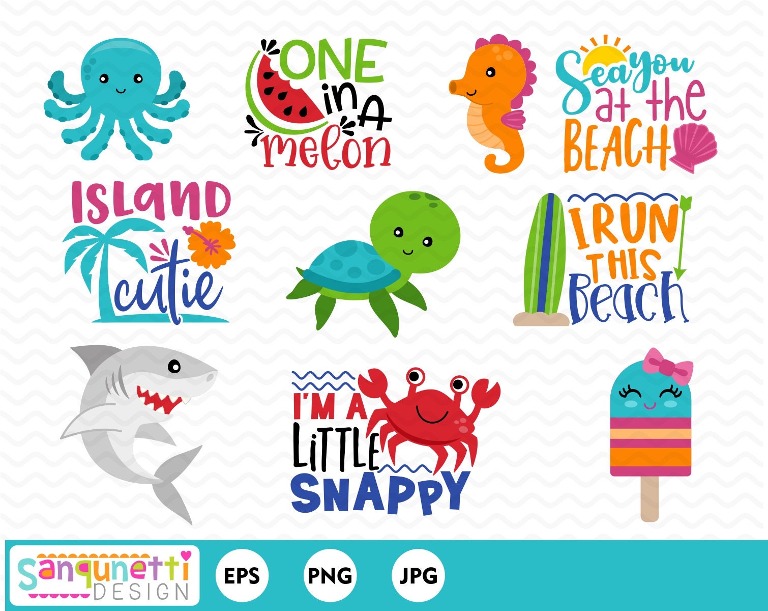 Summer Clipart Beach and Sea Digital Art Instant Download | Etsy