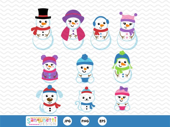 Snowman Family Clipart Snowman Family Vector Pack Download Free